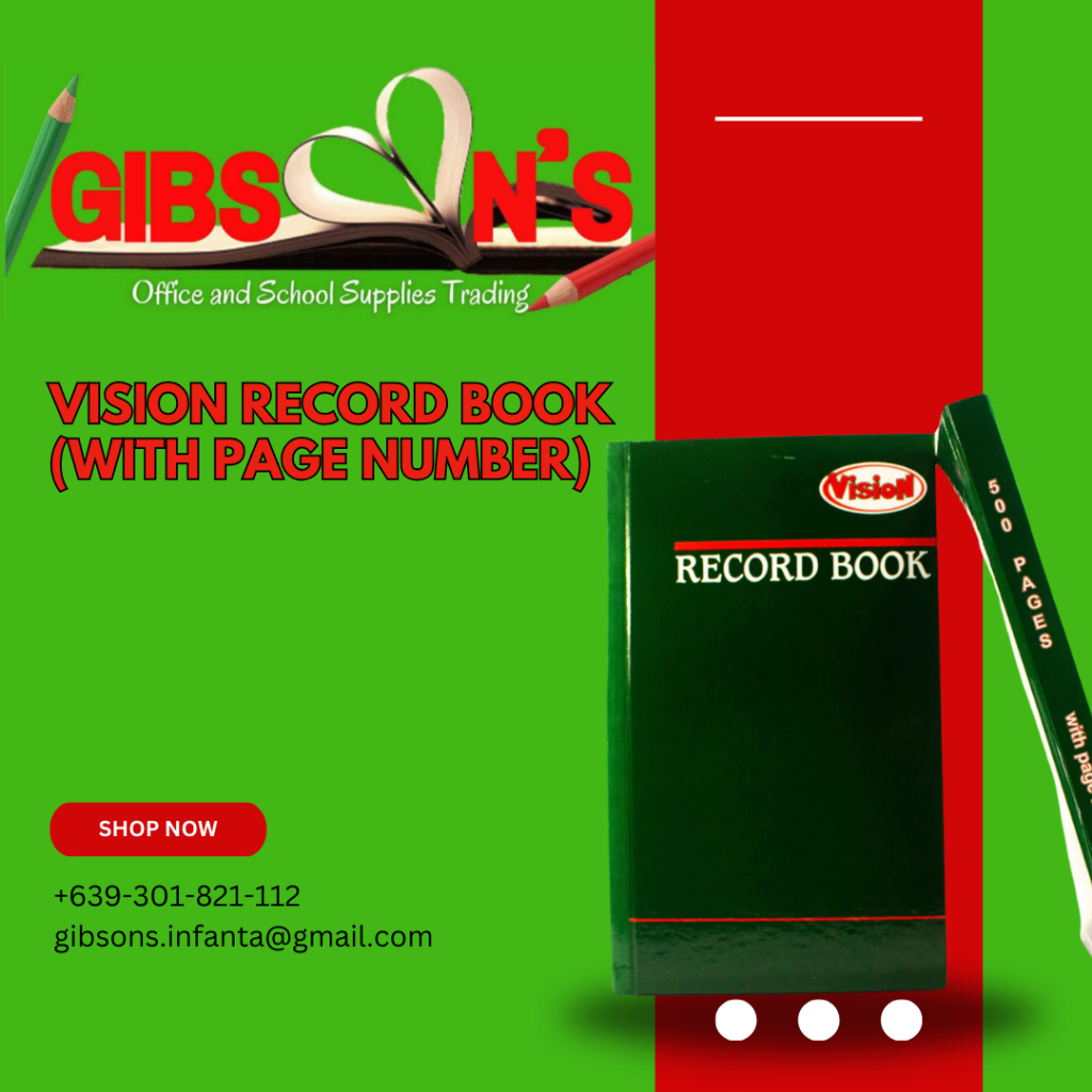VISION Record Book With Page Number 300 Pages | Shopee Philippines