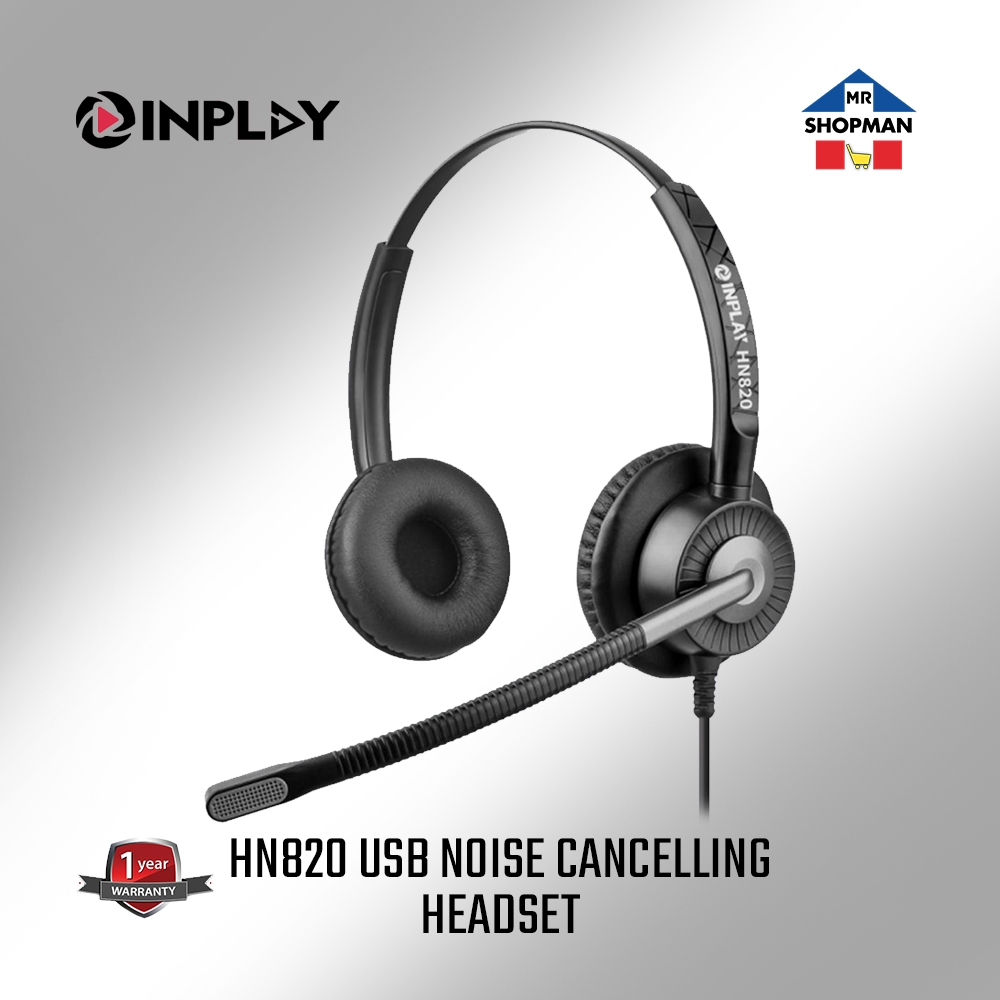 Inplay HN820 Active Call Center Noise Cancellation Headset Headphone ...