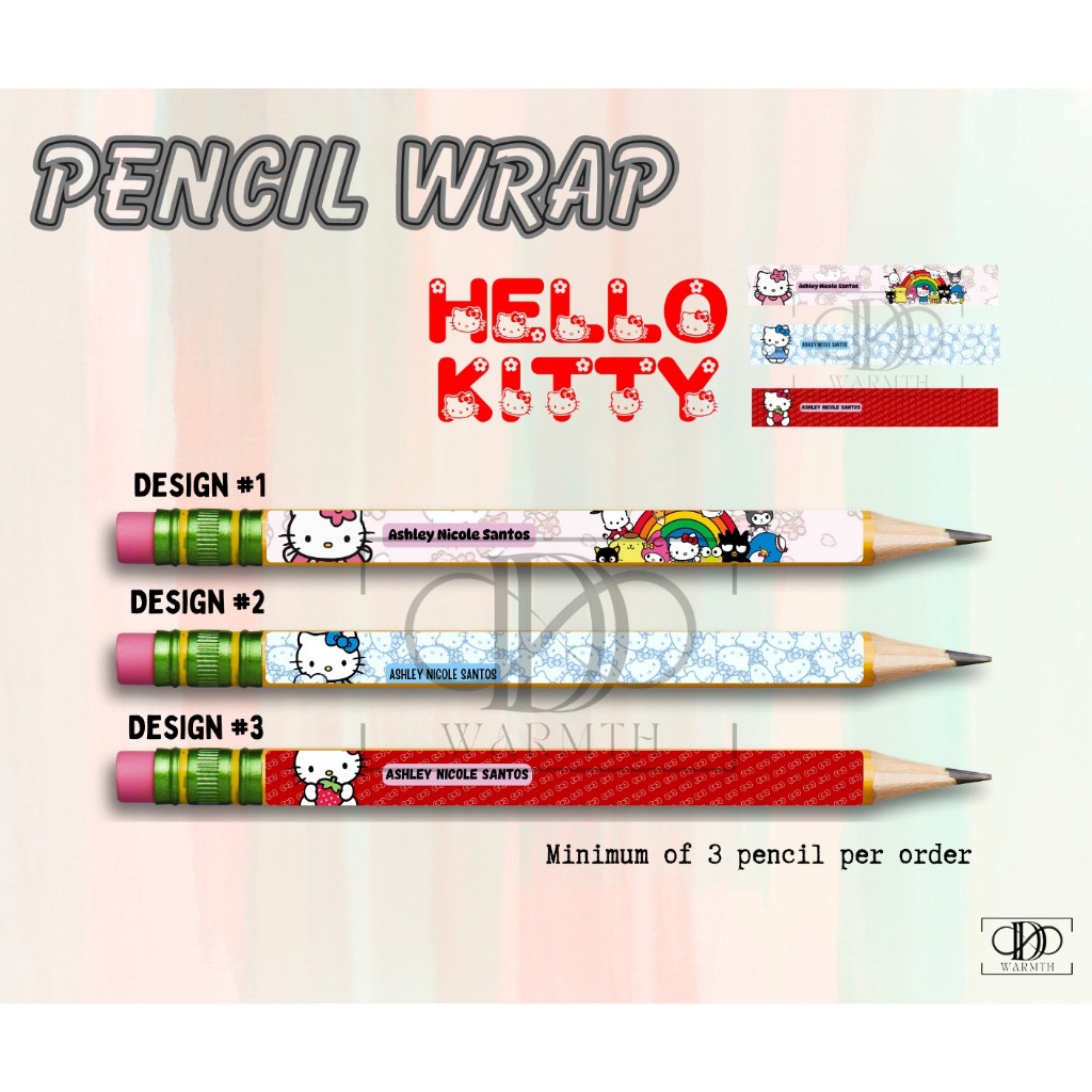 HELLO KITTY DESIGNS PERSONALIZED PENCIL COVER WRAP | Shopee Philippines