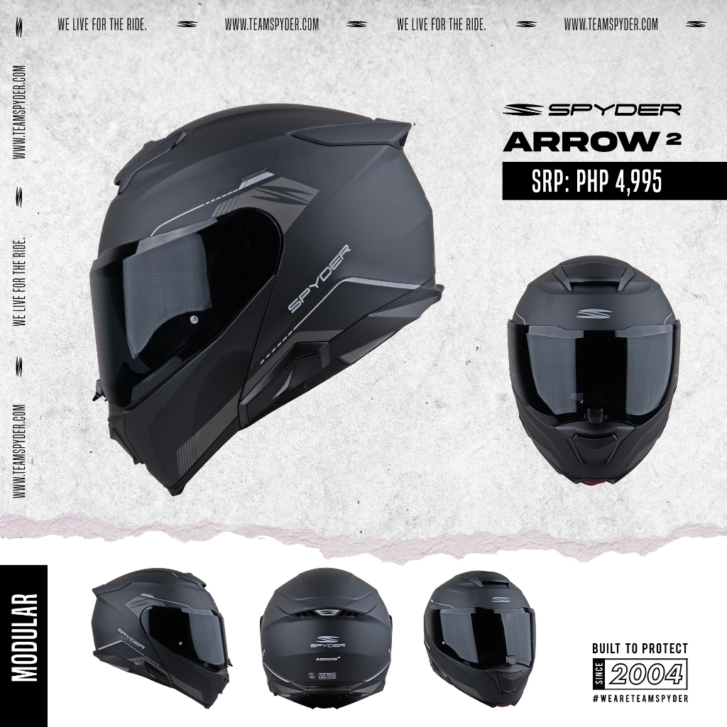 Spyder Arrow v2 Modular Full Face Dual Visor (FREE CLEAR VISOR ...