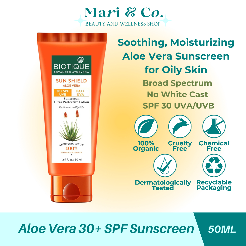 Biotique Bio Aloe Vera Sunblock 30+ SPF UVA/UVB Ultra Soothing Lotion ...