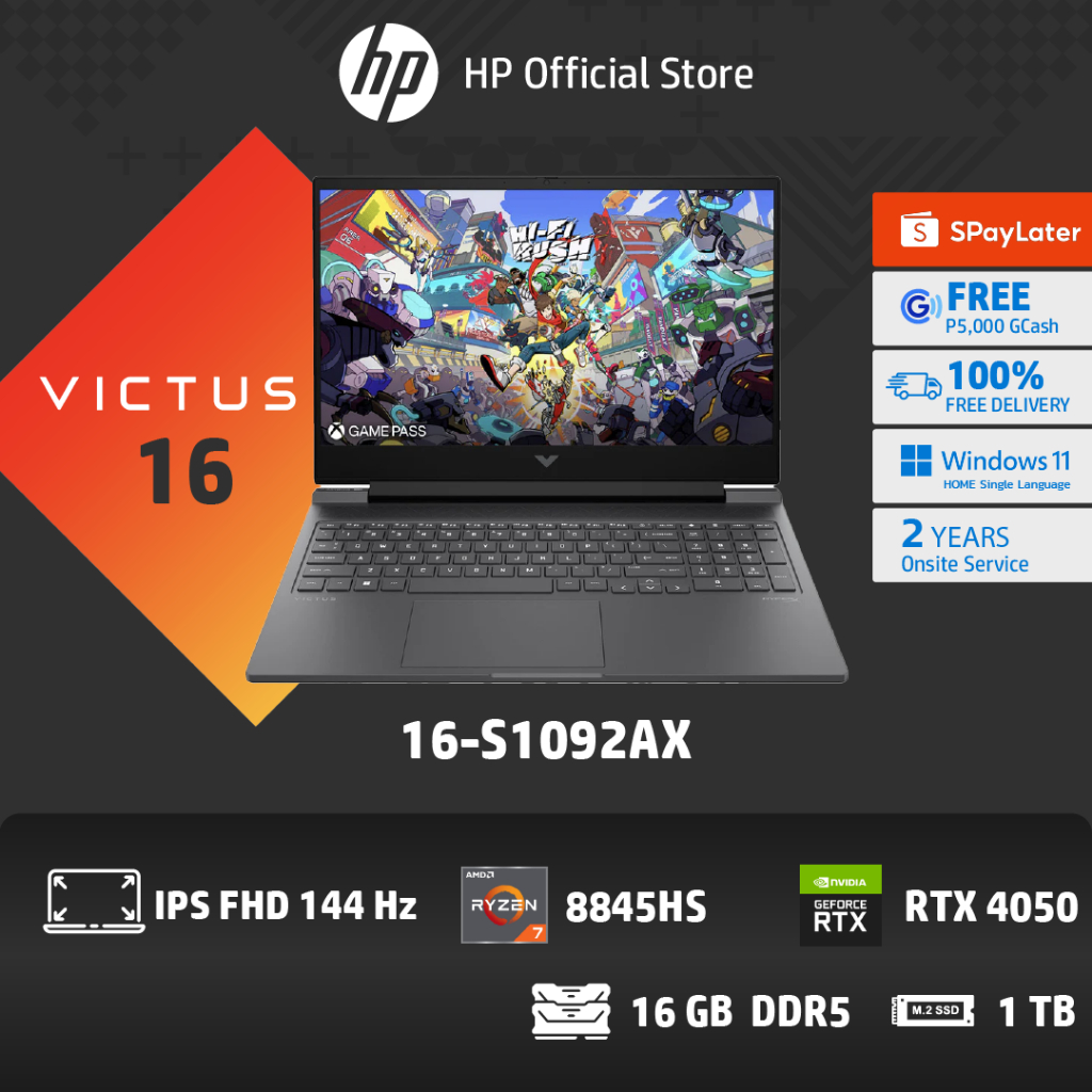 HP Victus 16-S1092AX 16" FHD AMD Ryzen 7 16GB DDR5 1TB SSD GeForce RTX ...