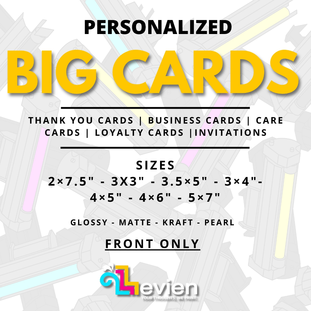 Levien Big Size Cards Max 5r 5x7 inches Customizable Personalized Thank ...