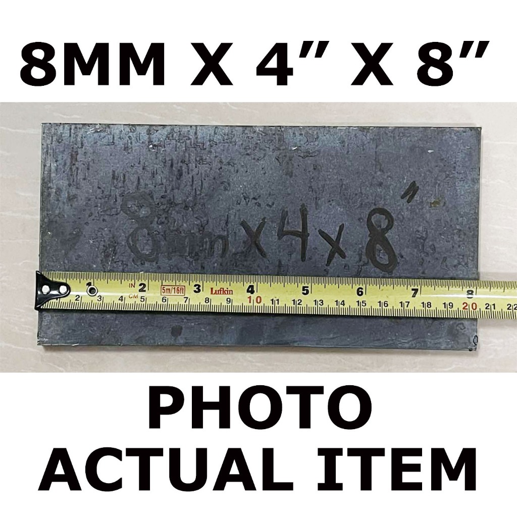 MS BASE PLATE 8MM X 4" X 8" MILD STEEL === BAKAL 8MM X 4" X 8" | Shopee ...
