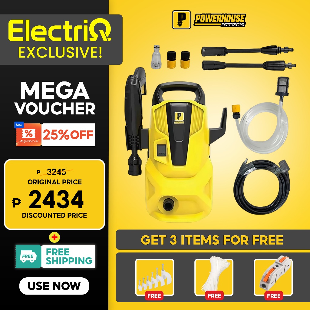 Electriq l Powerhouse 1200 Watts 100 Bar Pressure Washer Power Spray ...