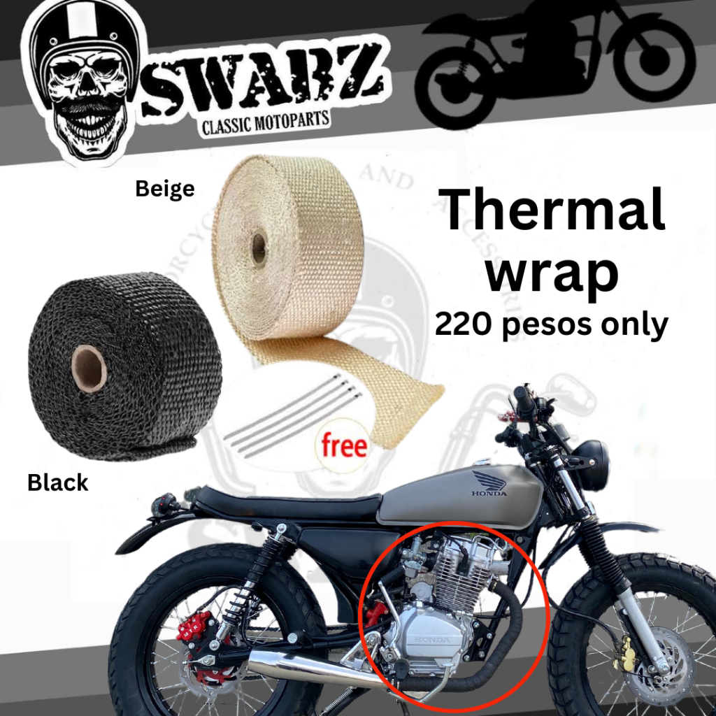 Thermal wrap w/ Stainless tie Black and Beige heat insulation for ...