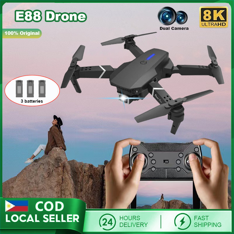 Original E88 Pro Drone 4K HD Dual Camera WiFi Remote Control Portable ...