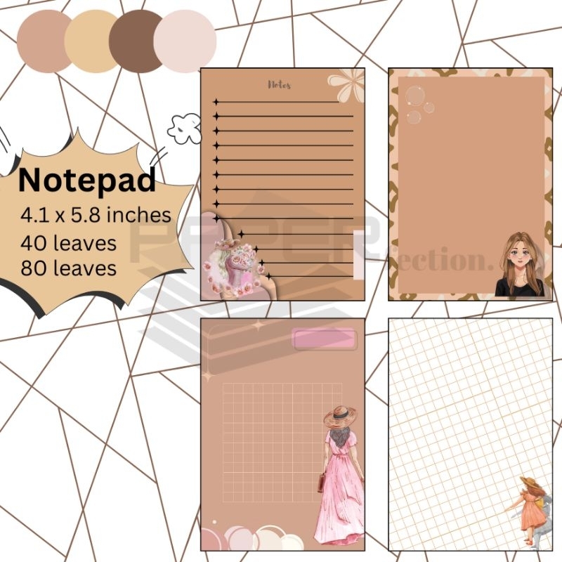 AESTHETIC NOTEPAD SIZE A6 (4X6") 40 / 80 LEAVES | Shopee Philippines