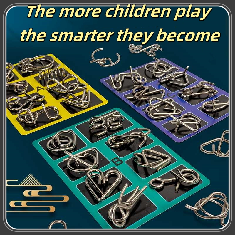 32pcs metal wire puzzle set logical thinking development metal link ...