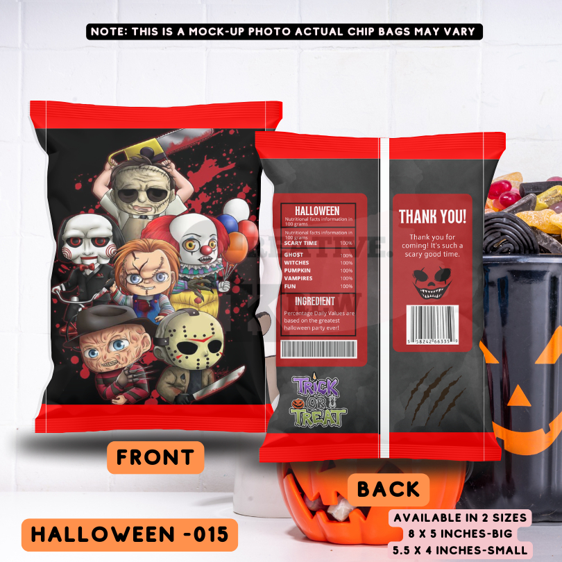 Halloween Design 11-20 Chip Bags Party Loot Bag Personalize Name Glossy ...