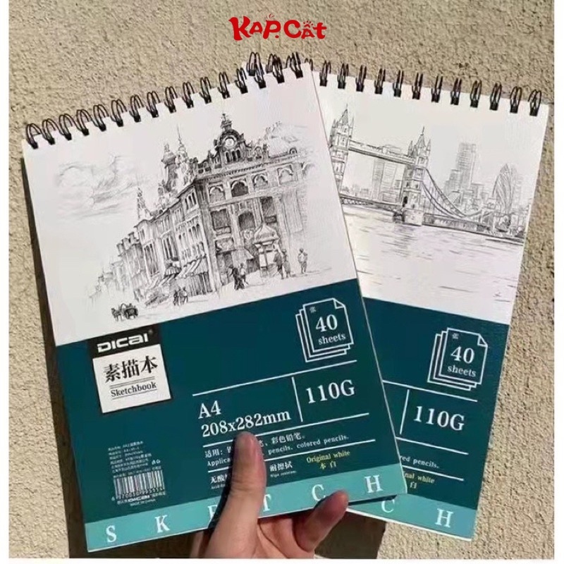 KAP.CAT A4 Sketch book sketchbook Thick paper Spiral notebook Art ...