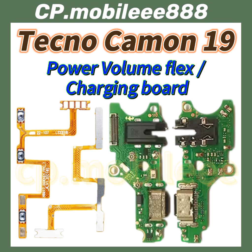 Tecno Camon 19 Power Volume Flex Button Switch USB Charging Port Board ...