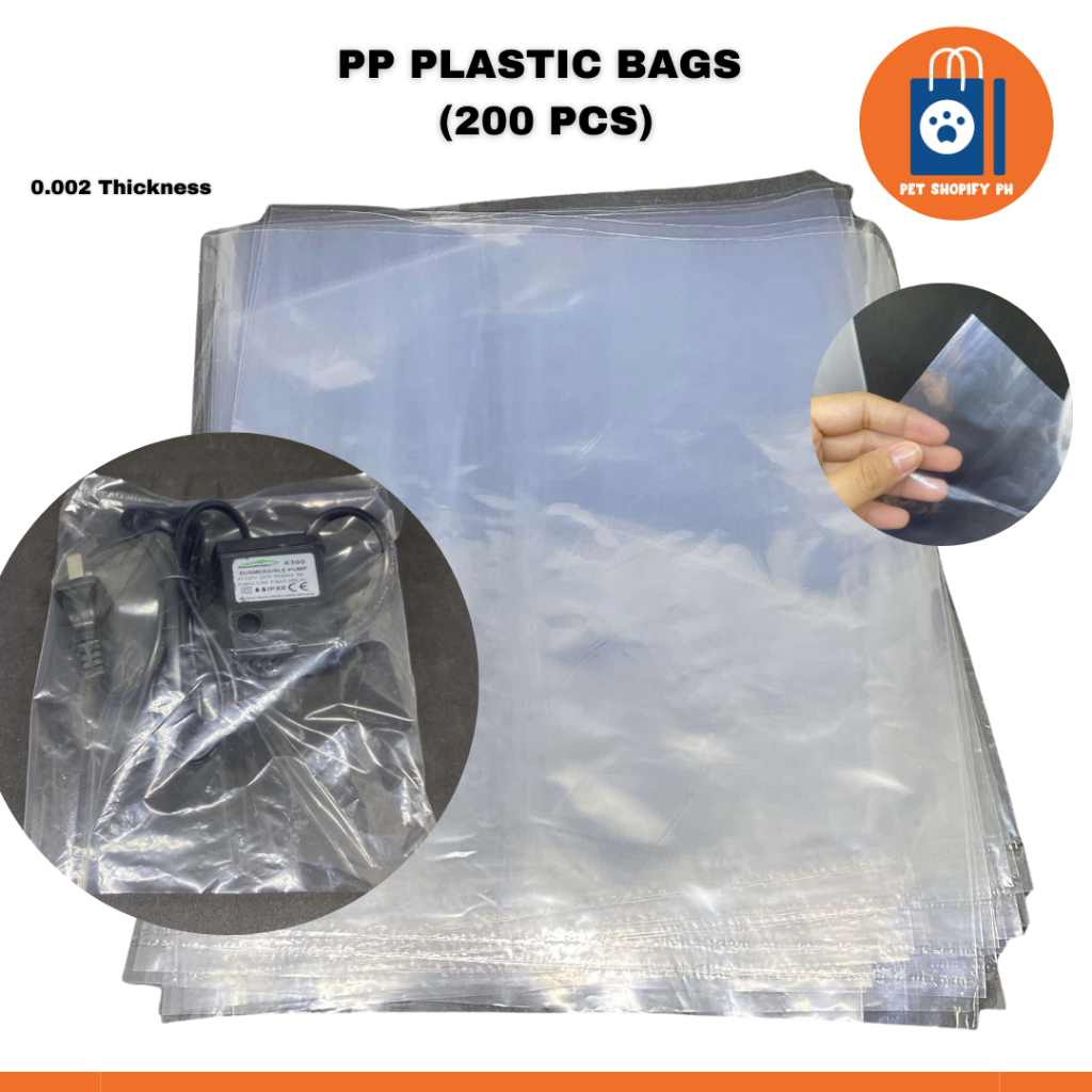200PCS PP Clear Plastic Bags 14x18cm 0.002 Thickness Plastic Bag Clear ...
