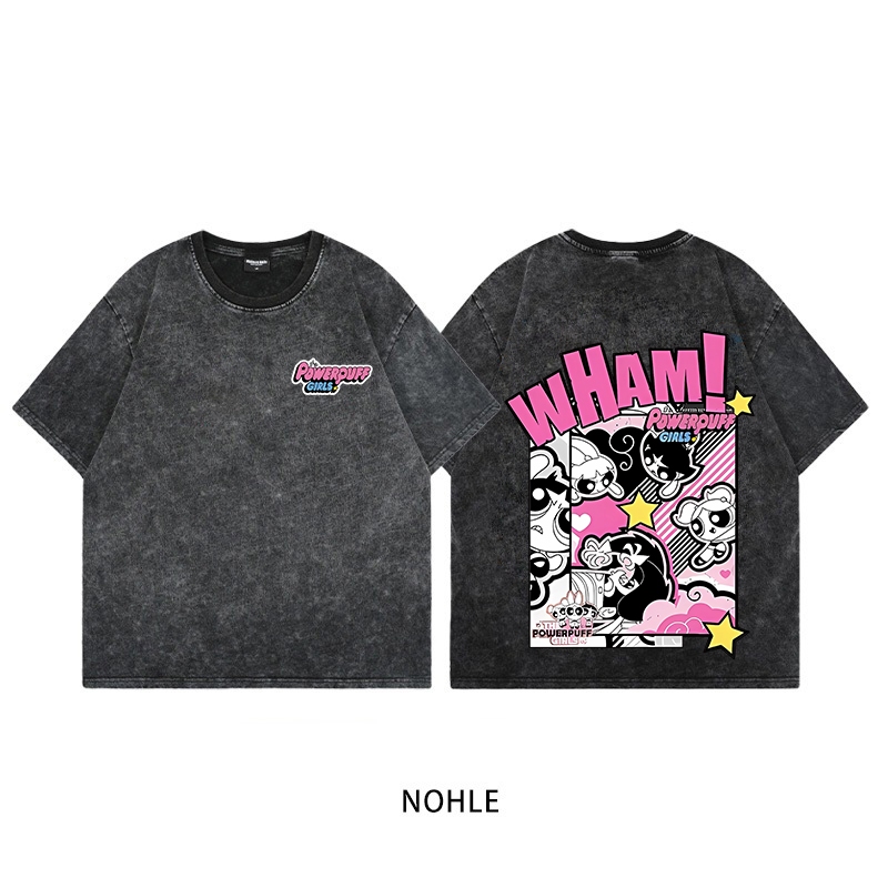 Anime Cartoon Print Oversized short sleeve T-shirt Retro vintage style ...