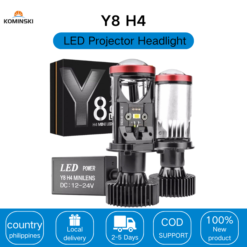 2PCS Plug And Play 6500K Y8 12V Car Mini Lens H4 LED Headlight ...