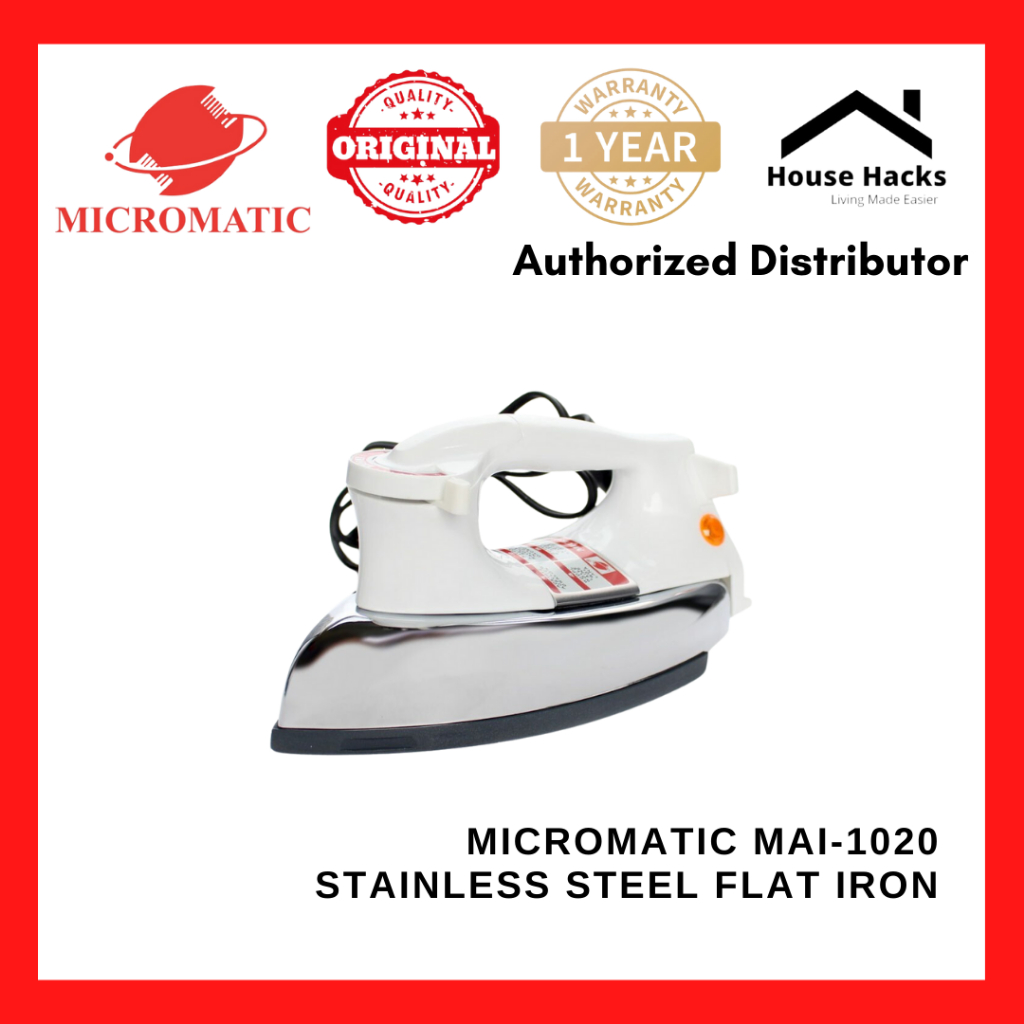 Micromatic MAI-1020 Stainless Steel Flat Iron (House Hacks) | Shopee ...