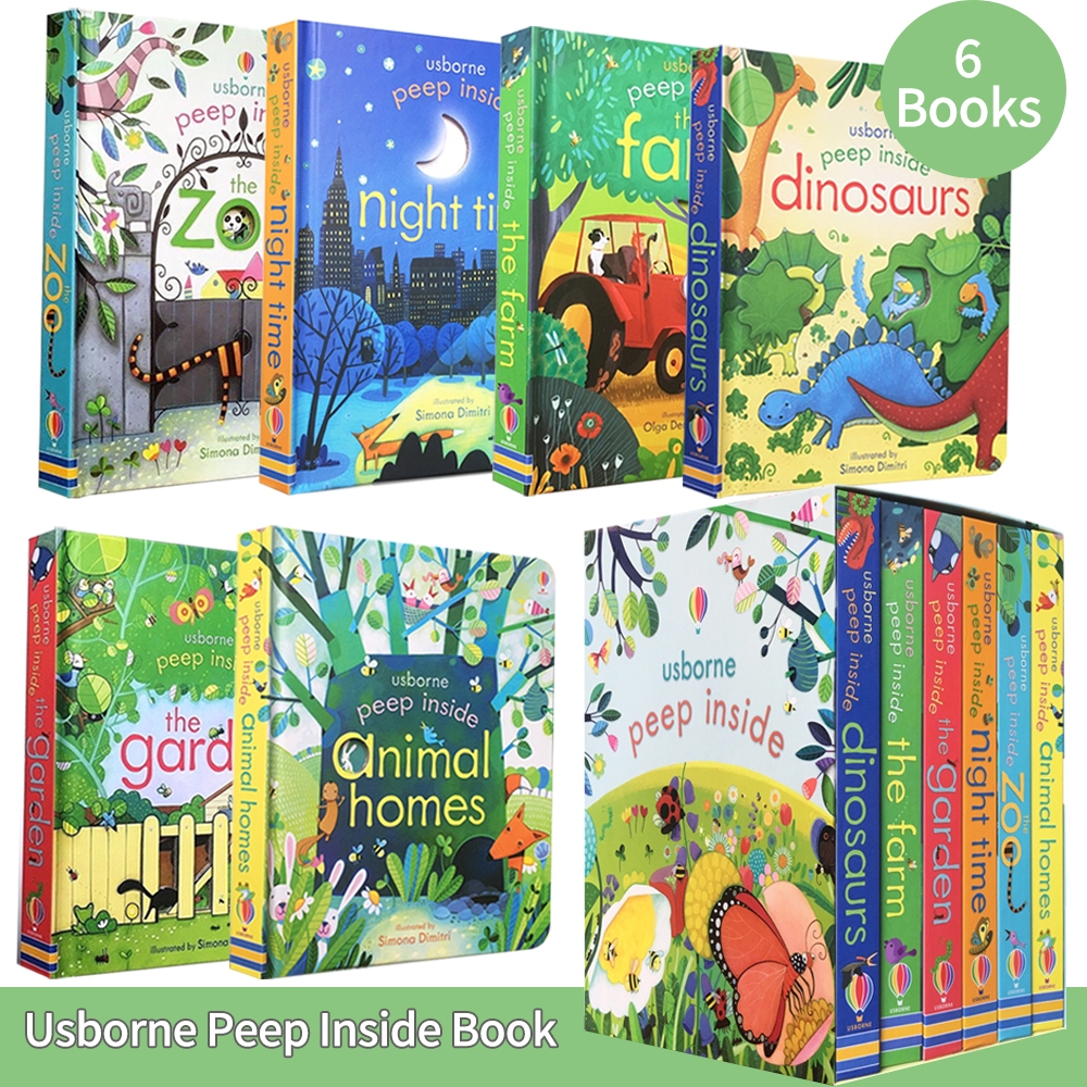 6 Books Usborne Peep Inside Book English 3D Flap Picture Story Books ...