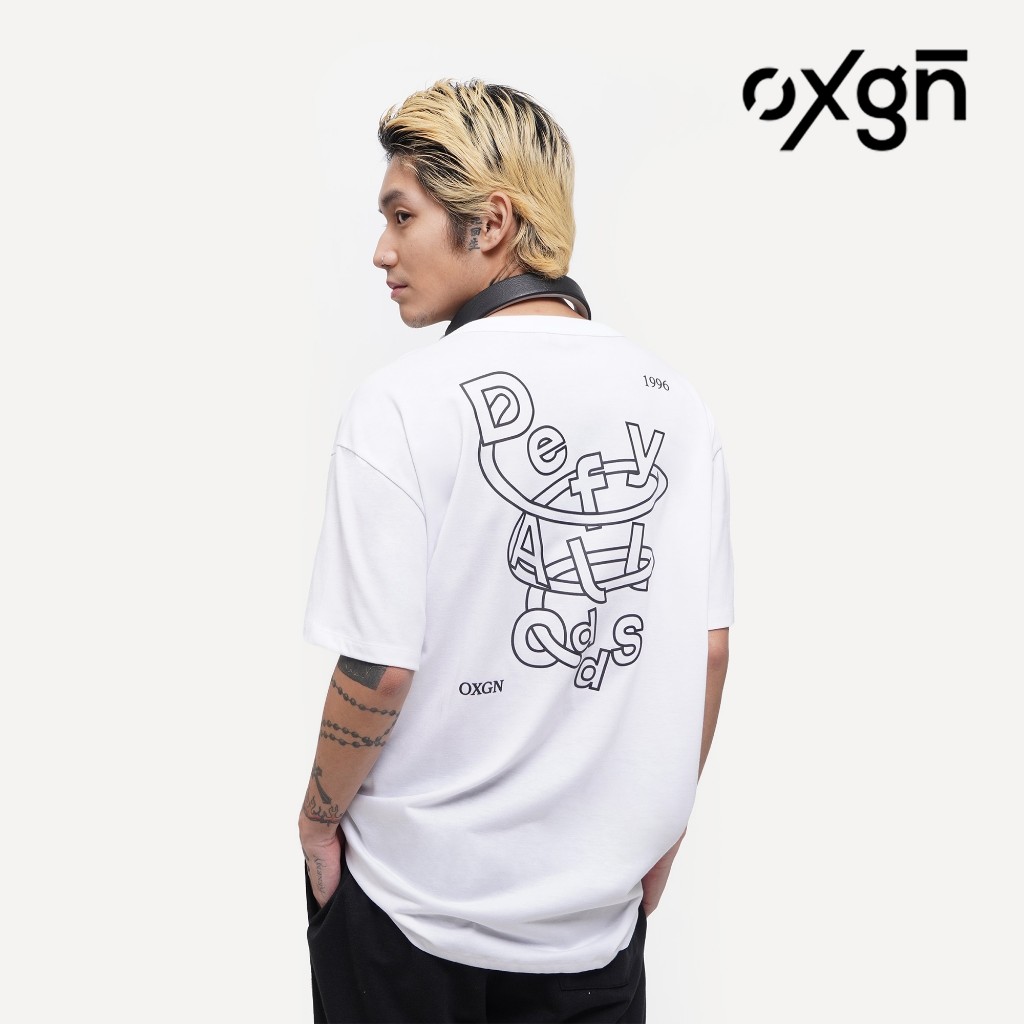 OXGN Defy All Odds Graphic T-Shirt For Men (White) | Shopee Philippines