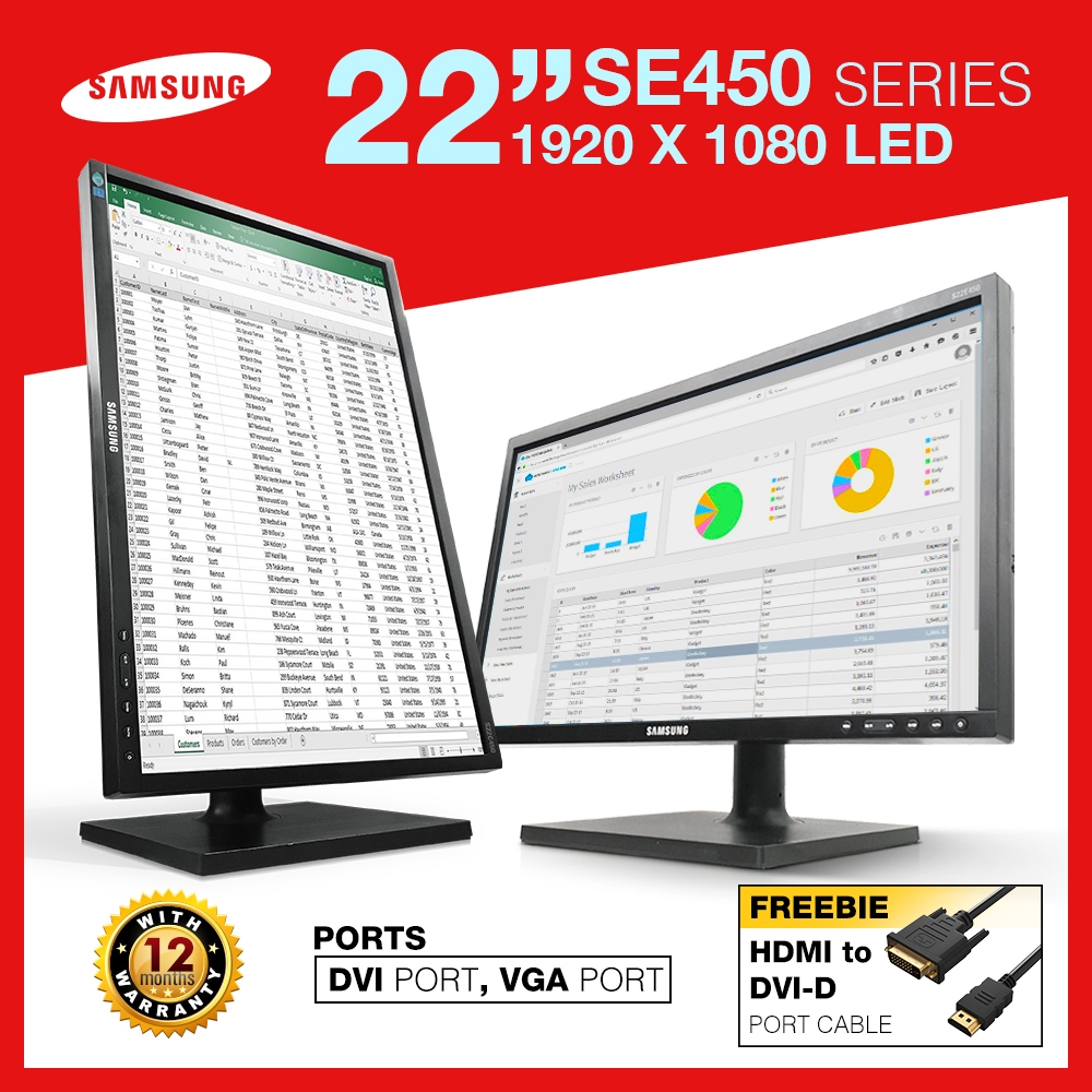 SAMSUNG 22inch | PIVOT | VERTICAL Function | 1920 x 1080 HD Plus LED ...