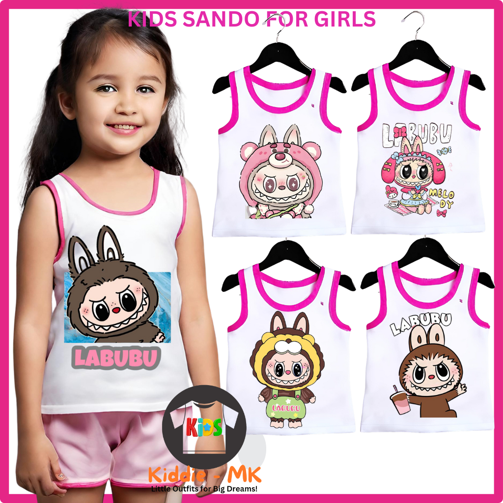 Girls Sando For Kids Tank Tops for Ages 1-8 with Girl Cartoon Print ...