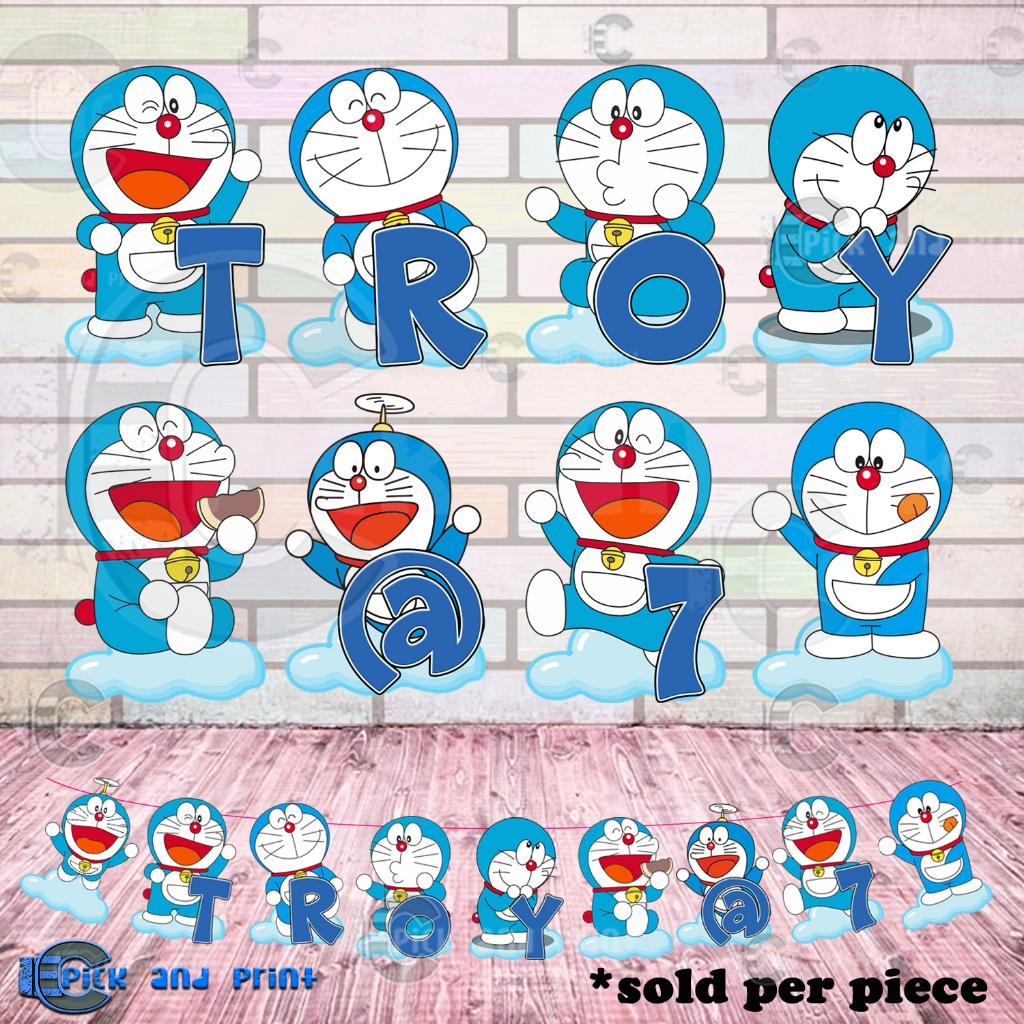 Personalized Doraemon Character Name Banner Bunting Banderitas for DIY ...
