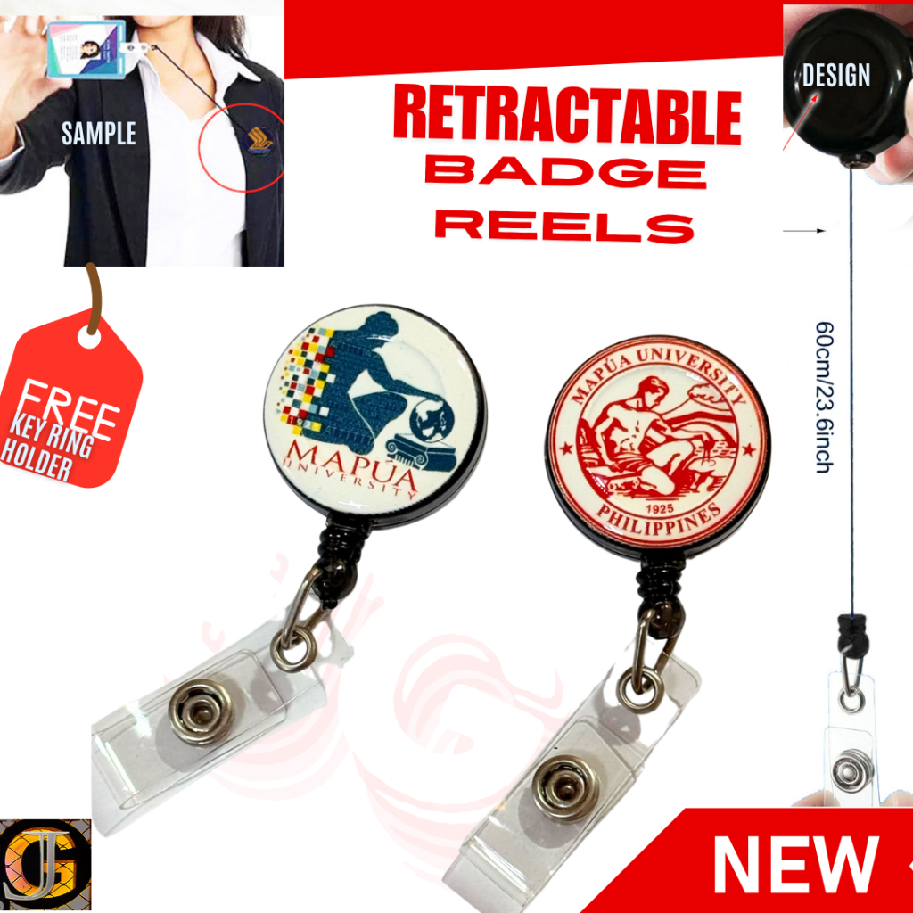 jg New Retractable Mapua University Design Id Badge Reels Id Clip for ...