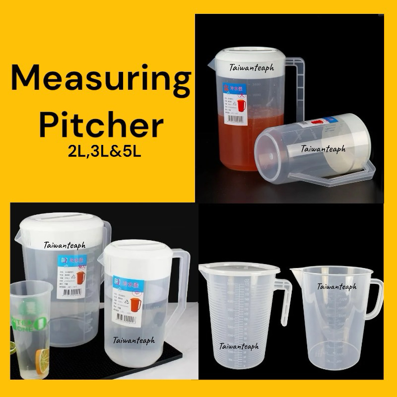 3 Liter Pitcher with Cover 5 Liter Measuring Pitcher for Milktea Baking ...