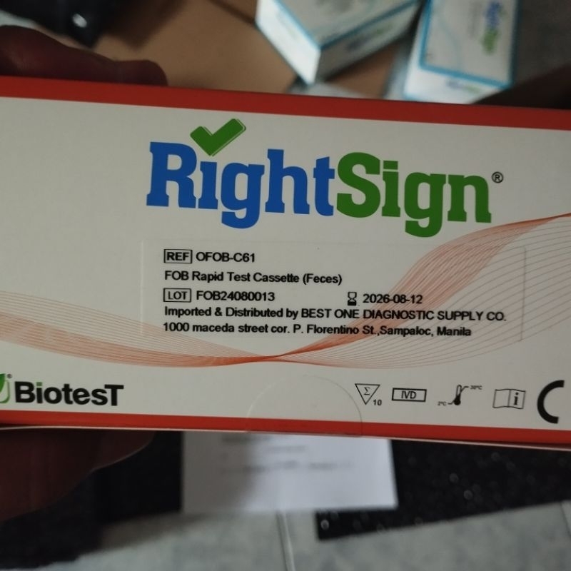 FOBt( FECAL OCCULT BLOOD RAPID TEST) 10 KIT Rightsign 2026 EXPIRY ...