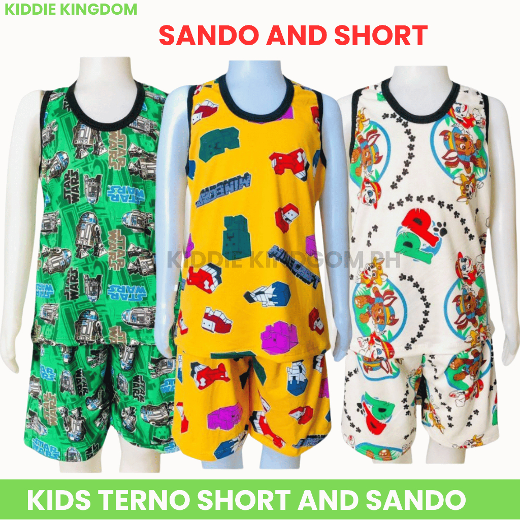 Ultimate Comfort with Sando Terno for Kid Boys - Stylish Short Terno ...