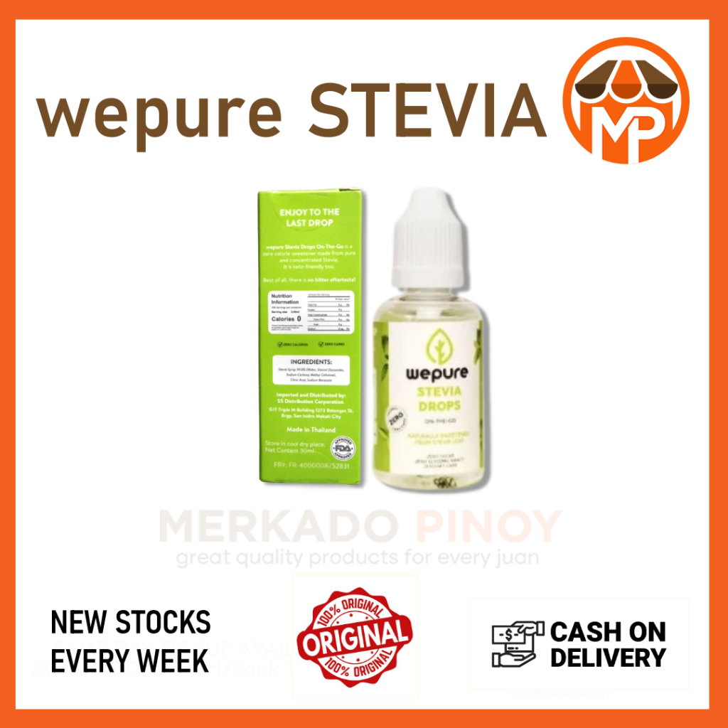 Wepure Stevia Drops Zero Calories Sweetener Original Flavor | Shopee ...