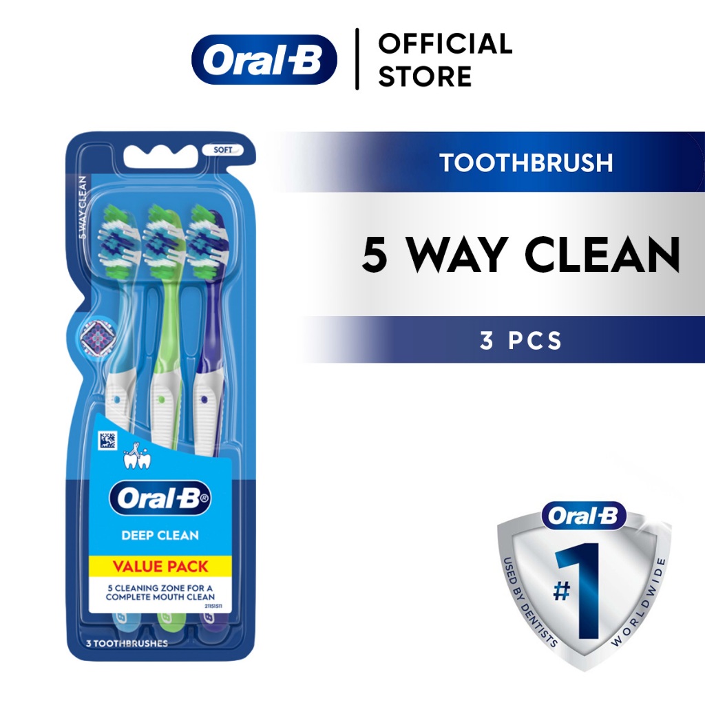 Oral-B 5 Way Clean Soft Toothbrush Pack of 3 | Oral Care | Shopee ...