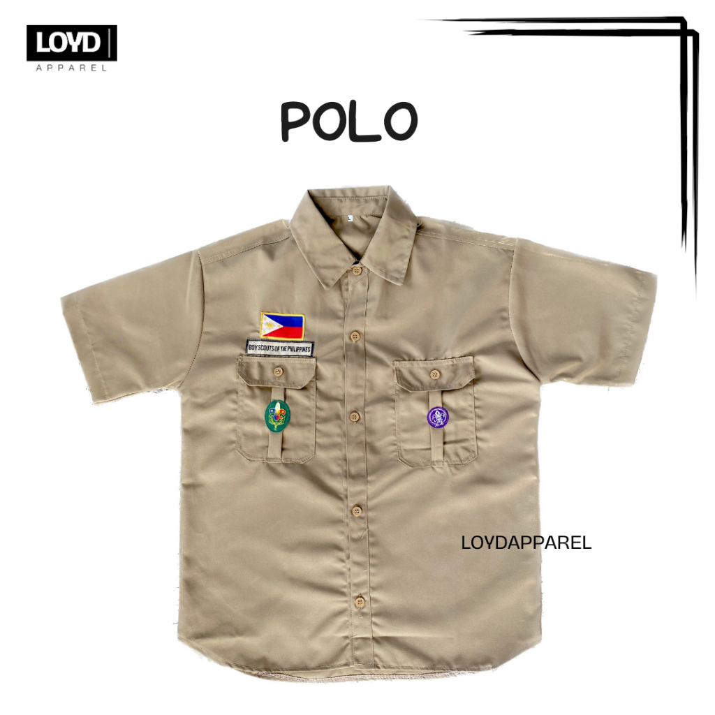 BSP Khaki Polo Repellant Fabric | Scouting Uniform | Loyd Apparel ...