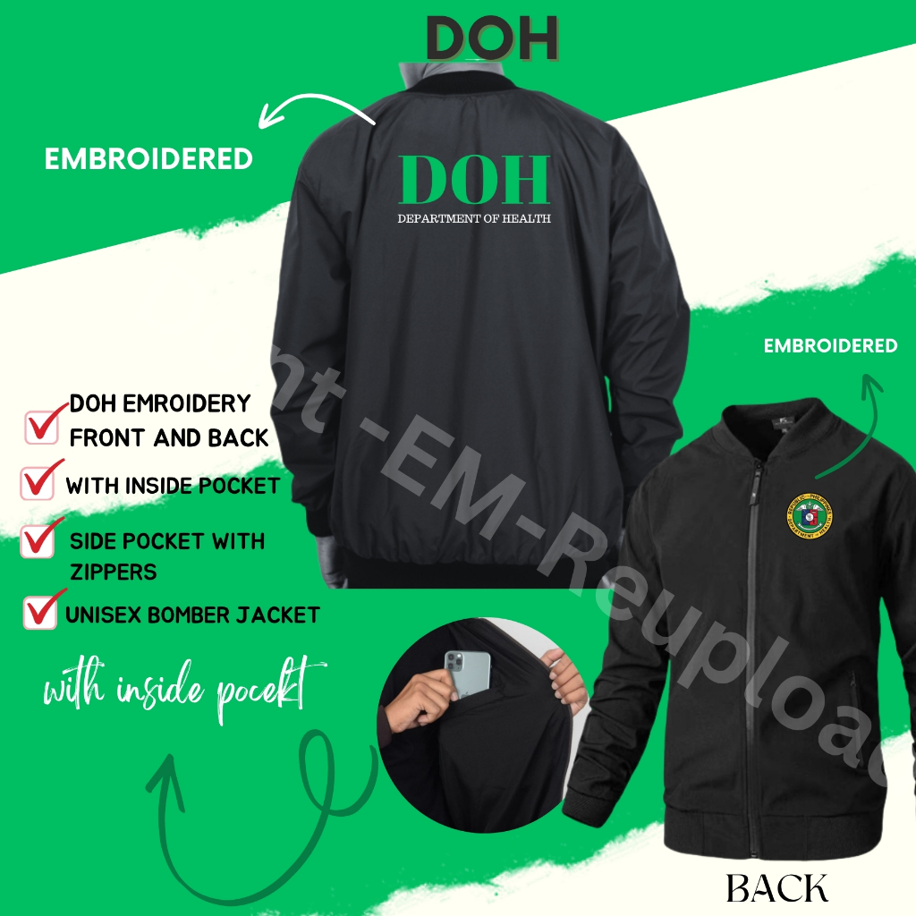 DO. Health Premium Bomber Jacket Unisex Korean Jacket Black | Shopee ...