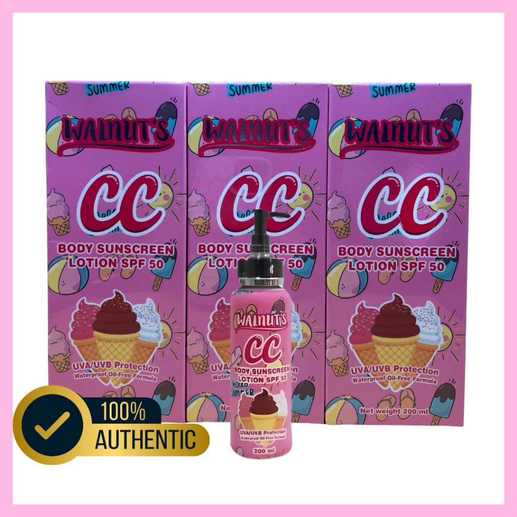 WALNUT'S CC BODY SUNSCREEN LOTION SPF 50 200ML ORIGINAL FROM THAILAND ...
