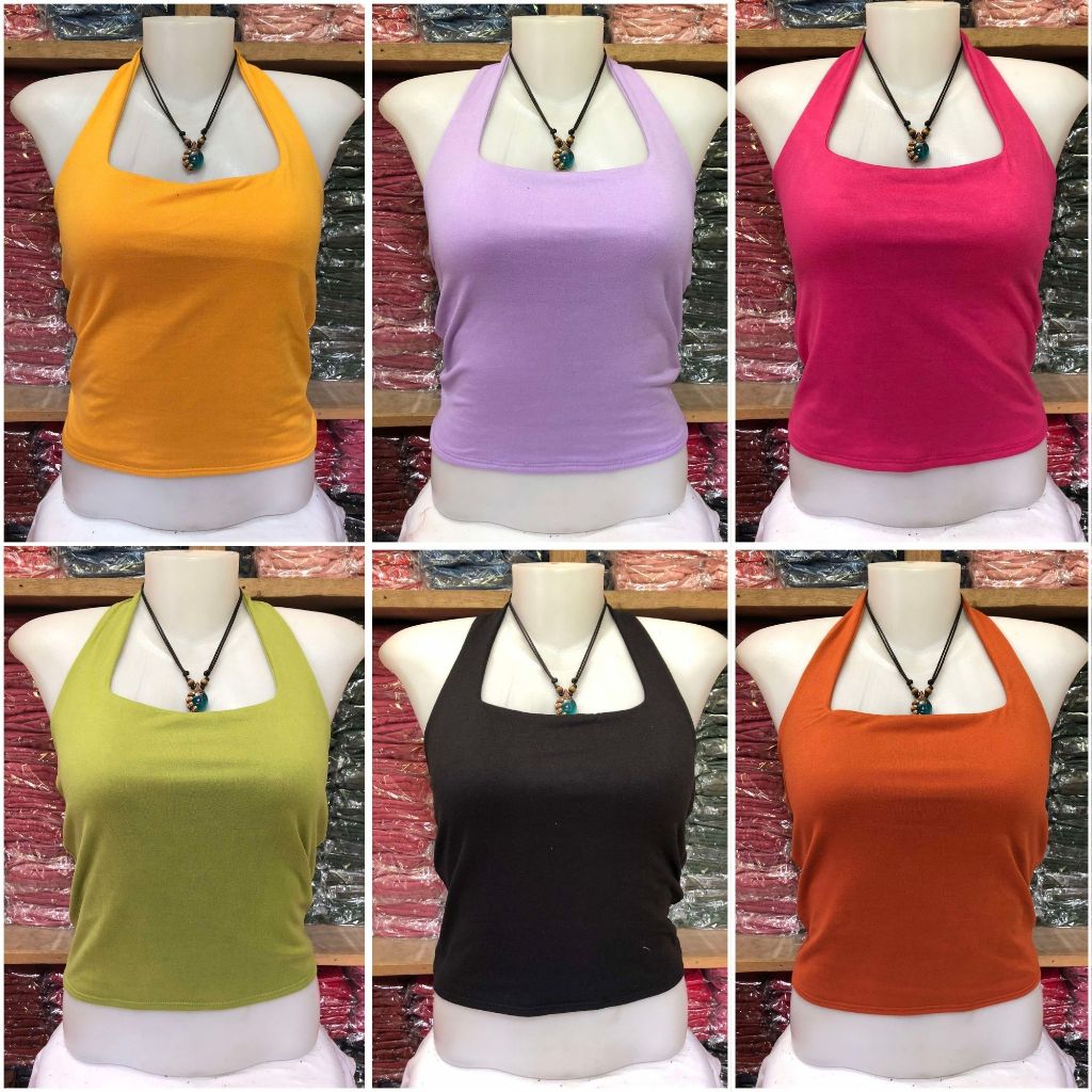 Trendy Halter Backless Double Lining Tops (Direct Supplier) | Shopee Philippines