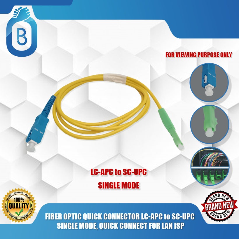 FIBER OPTIC QUICK CONNECTOR LC-APC to SC-UPC SINGLE MODE, QUICK CONNECT ...