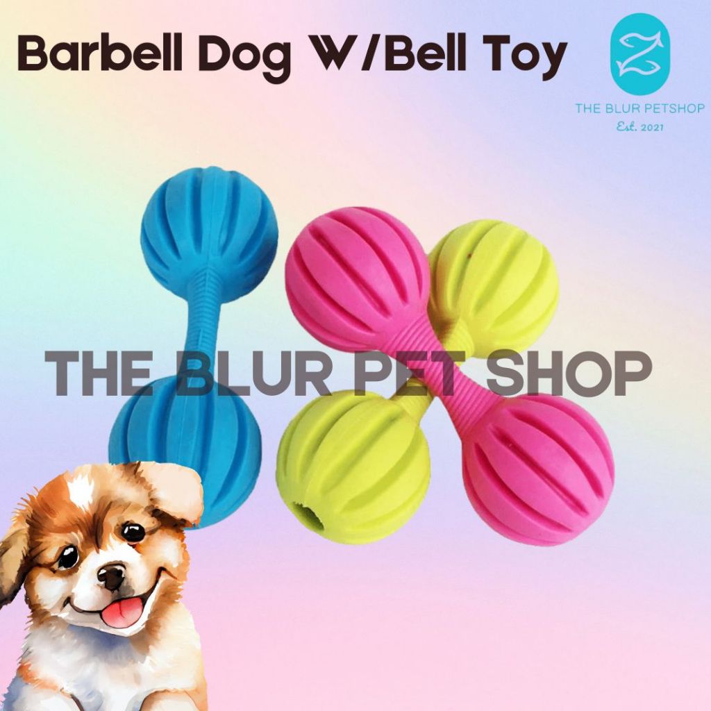 Dumbbell Sound Barbell Rubber Chew Double Bells Pet Toys Pet Kingdom ...