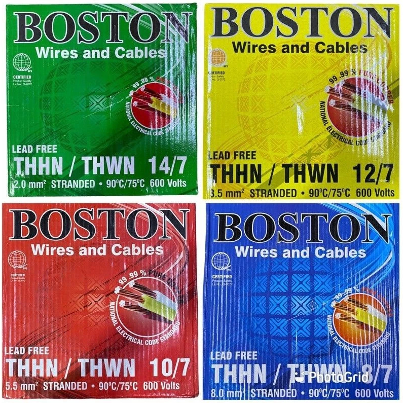 Boston/Wire max THHN/THWN 14/7 2.0mm², 12/7 3.5 mm², 10/7 5.5 mm² ...