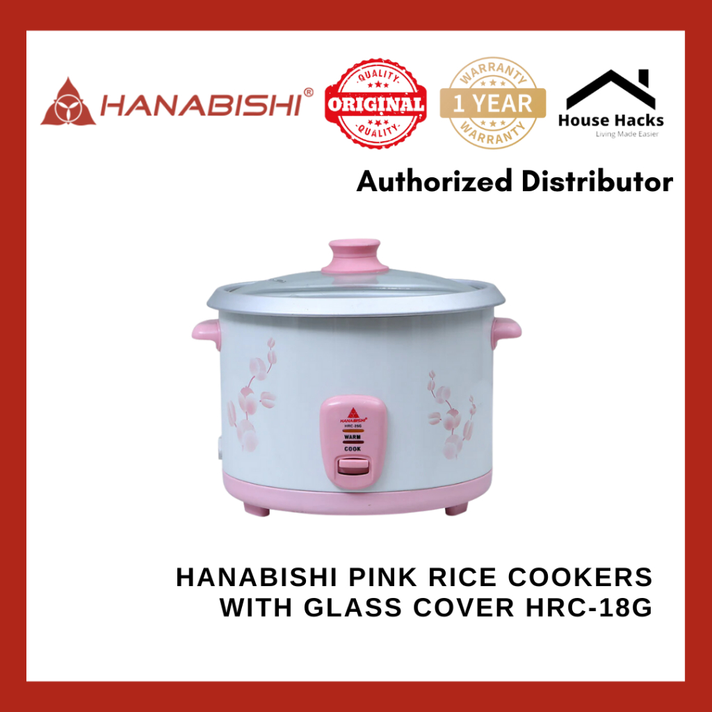 Hanabishi Pink Rice Cookers With Glass Cover HRC-18G | Shopee Philippines