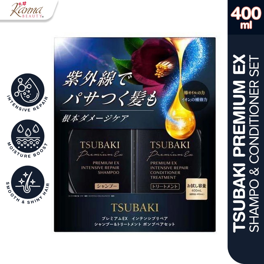 Shiseido Tsubaki Premium EX Intensive Repair Hair Set Shampoo & Conditioner 400mL | Shopee ...