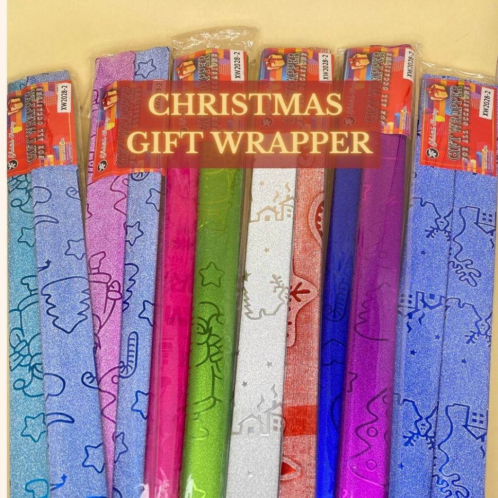 Metallic Christmas Wrapper Waterproof Random Color (2 Sheets) | Shopee ...