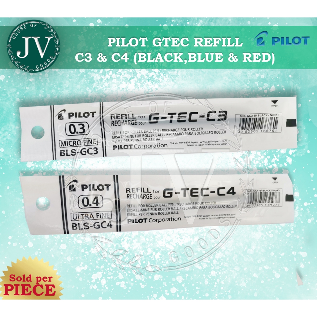 Pilot Gtec C3 and C4 Refill (Black, Blue and Red) (SOLD PER PIECE ...