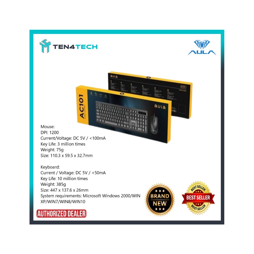 AULA AC101 USB Keyboard and Mouse | Shopee Philippines