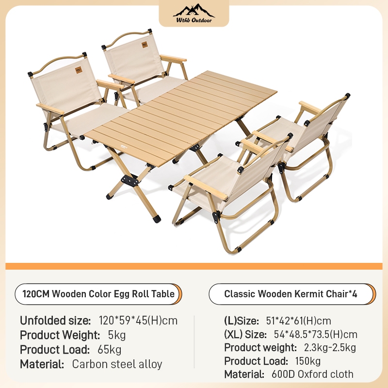 Camping table, camping chairs, camping set for 2-4 people Folding ...
