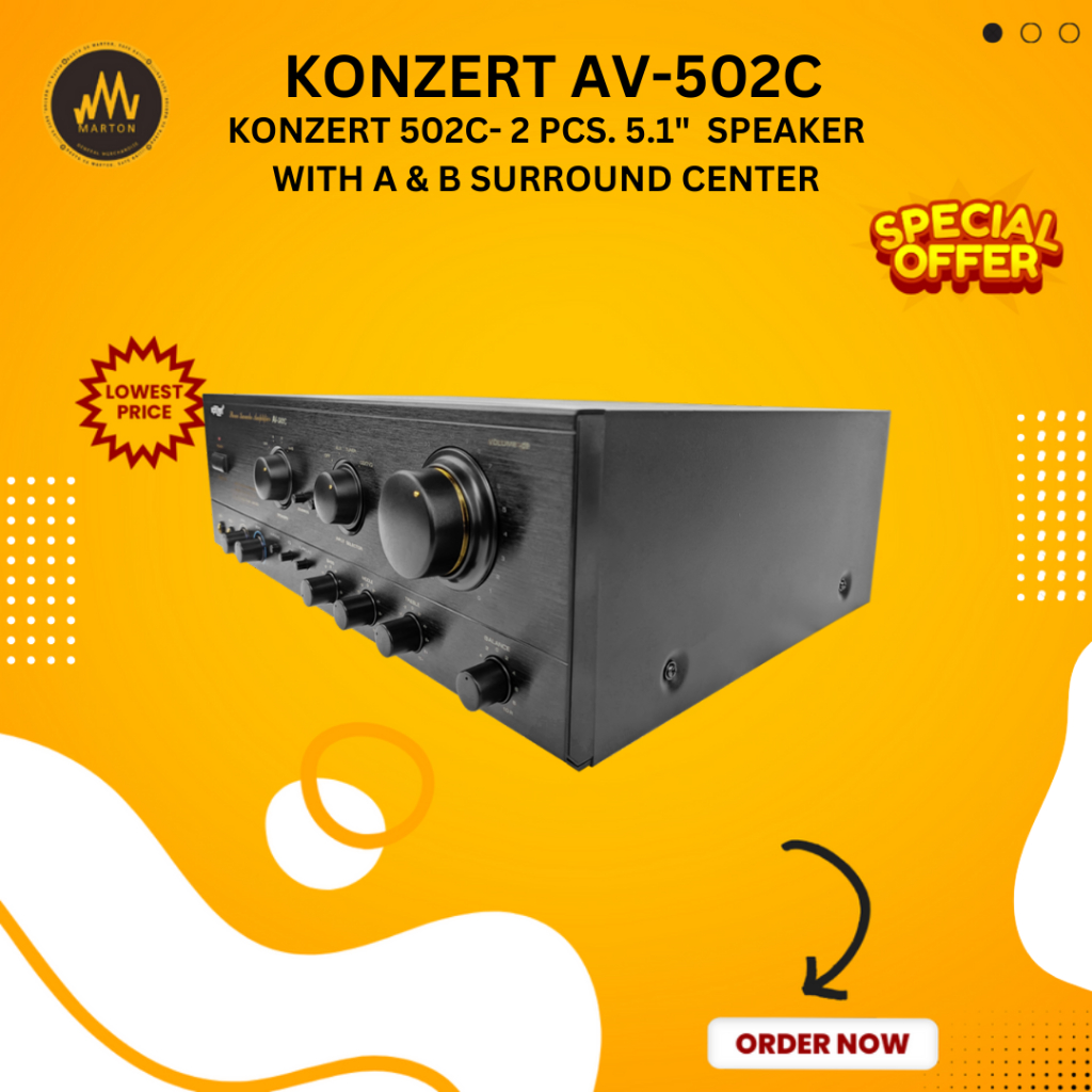 Konzert AV-502C | 500W x 2 Karaoke Amplifier with AB speaker & Surround ...