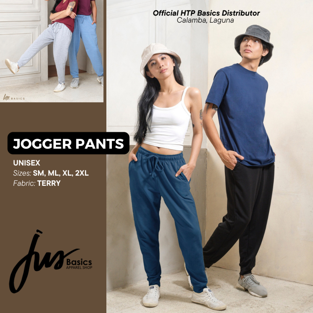 HTP | JOGGER PANTS | TERRY | UNISEX | JUS BASICS | Shopee Philippines