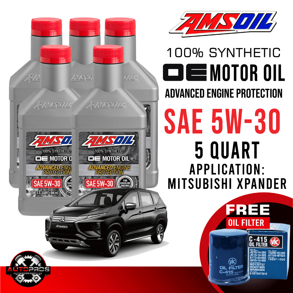 AMSOIL OE Series 5W-30 100% Synthetic Motor Oil 5 Quarts with VIC OIL ...