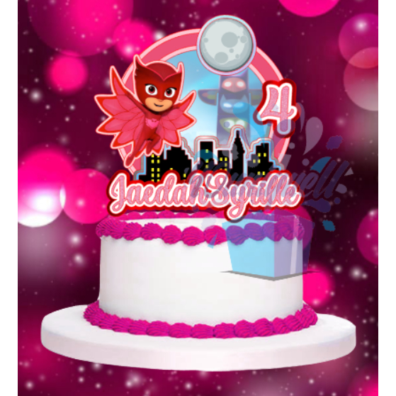 PJ Mask Owlette themed Cake Topper (3D/Layered) | Shopee Philippines