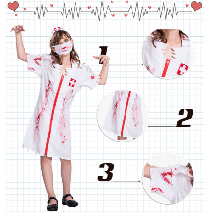 Halloween Bloody Nurse Costume For Kids Featured Horror Costume For ...