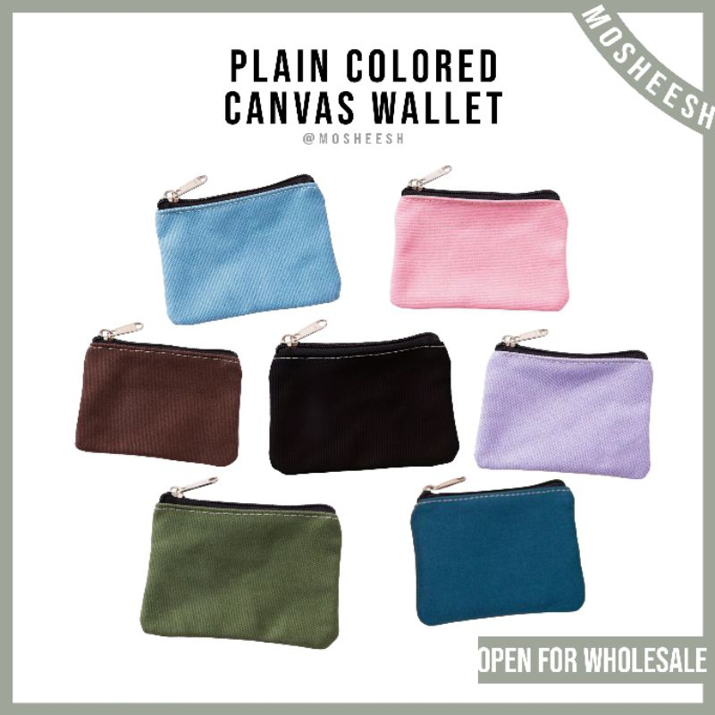 Plain Canvas Colored Wallet //MOSHEESH | Shopee Philippines